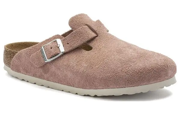 BIRKENSTOCK Boston Soft Footbed Suede Leather Clogs - Pink