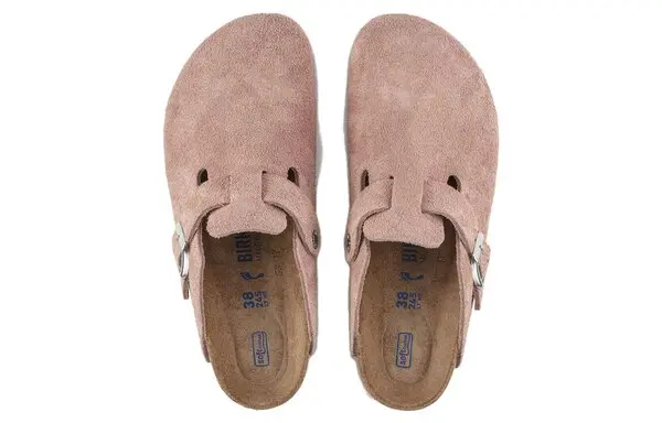 BIRKENSTOCK Boston Soft Footbed Suede Leather Clogs - Pink
