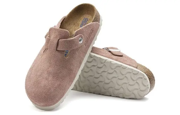 BIRKENSTOCK Boston Soft Footbed Suede Leather Clogs - Pink