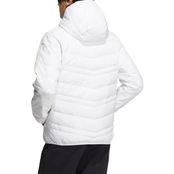 Adidas Neo Hooded Down Jacket With Stripe Detail - White