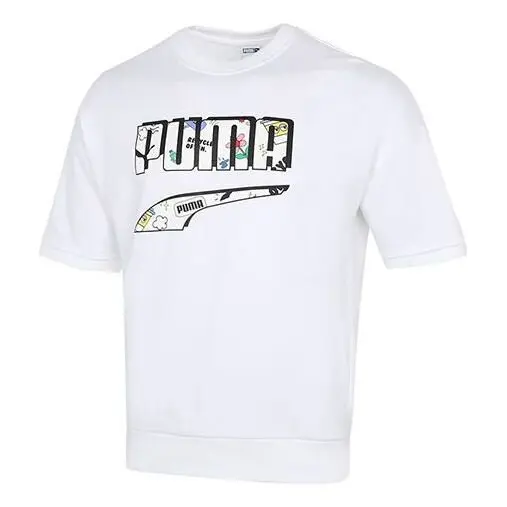 PUMA Printing Logo Round-neck Tee White - Default Color