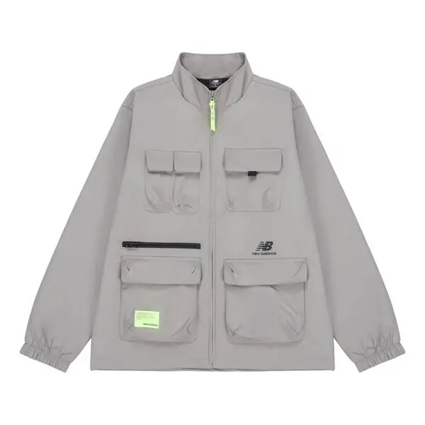 NEW BALANCE Stand Collar Woven Jacket - Grey