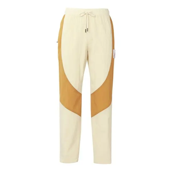 JORDAN Flight Contrasting Colors Breathable Drawstring Sports Pants - Yellow