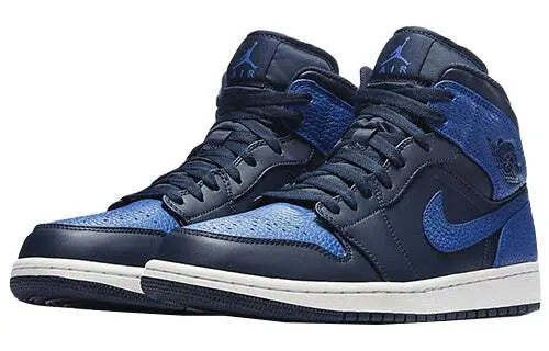 JORDAN 1 Retro Mid Obsidian Royal - Navy