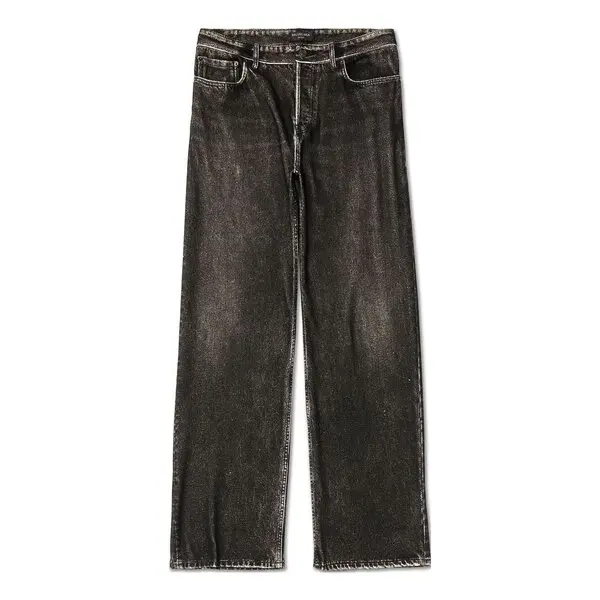Balenciaga Wide Leg Trompe L'oeil Jeans