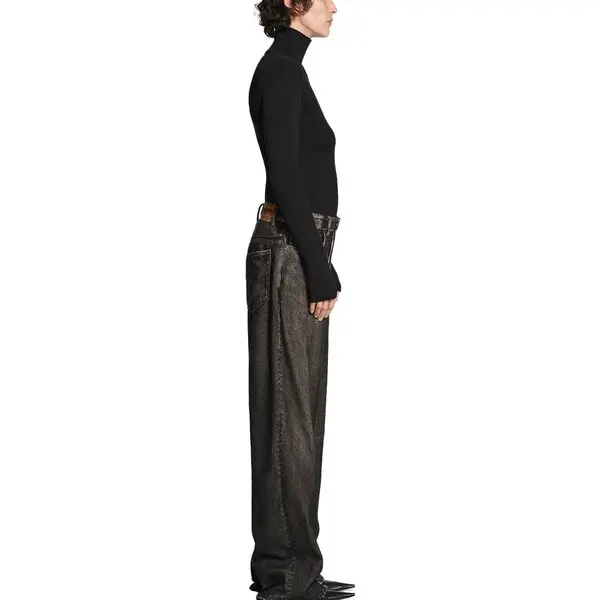 Balenciaga Wide Leg Trompe L'oeil Jeans