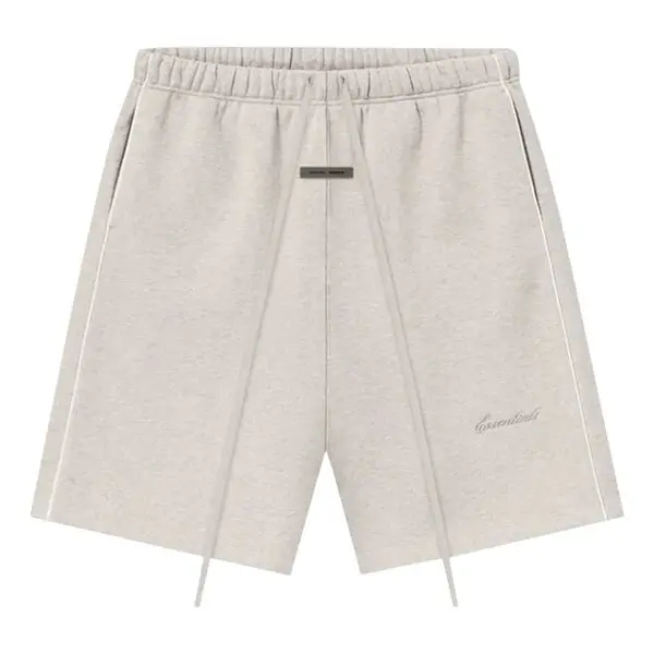 Fear Of God Relaxed Fleece Sweatshorts With Piping - Heather Stone/cloud White