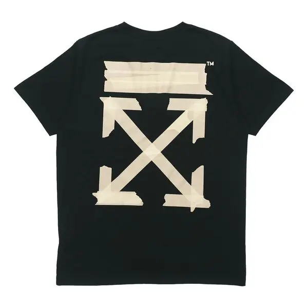 Off-White Arrows Sketch Tape Short Sleeve T-shirt - Black