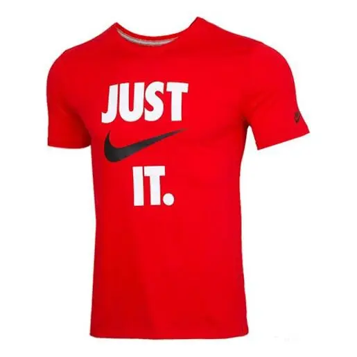 Nike Alphabet Printing Round Neck Short Sleeve - Red