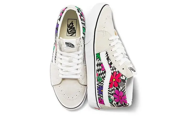 VANS Sk8-mid Floral Plaid Sneakers