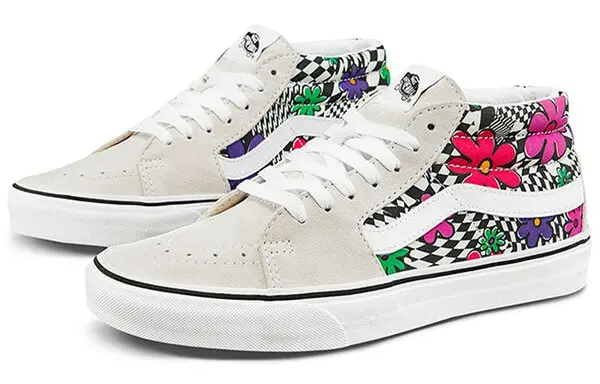 VANS Sk8-mid Floral Plaid Sneakers