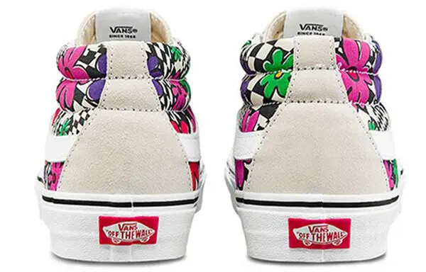 VANS Sk8-mid Floral Plaid Sneakers