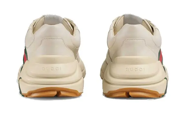 Gucci Rhyton Web Print Leather Sneakers