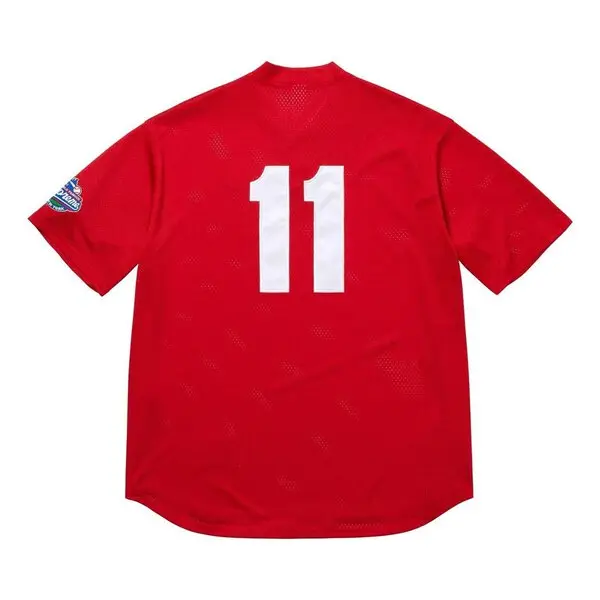 Supreme S Logo Baseball Henley - Red