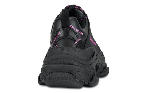Balenciaga Triple S "all Over Logo" Sneakers - Black/pink