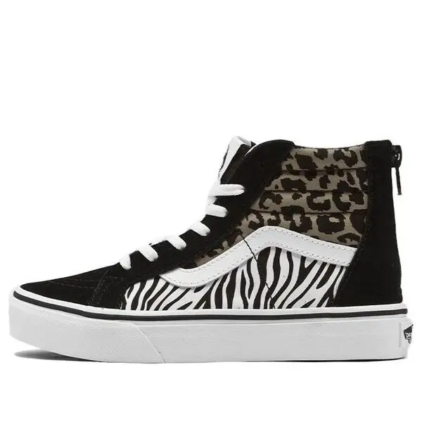 VANS Sk8-hi Zip Casual Gs Leopard Print High Top Sneakers