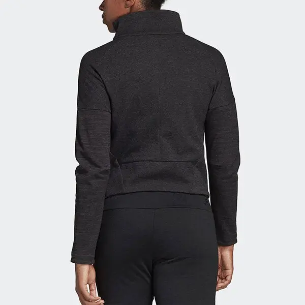 Adidas W Htr Jkt Solid Color Irregular Zipper Sports Jacket