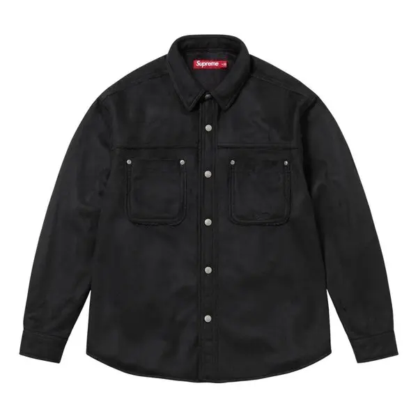 Supreme Faux Suede Snap Shirt - Black