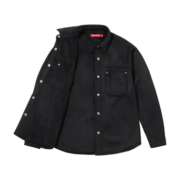 Supreme Faux Suede Snap Shirt - Black