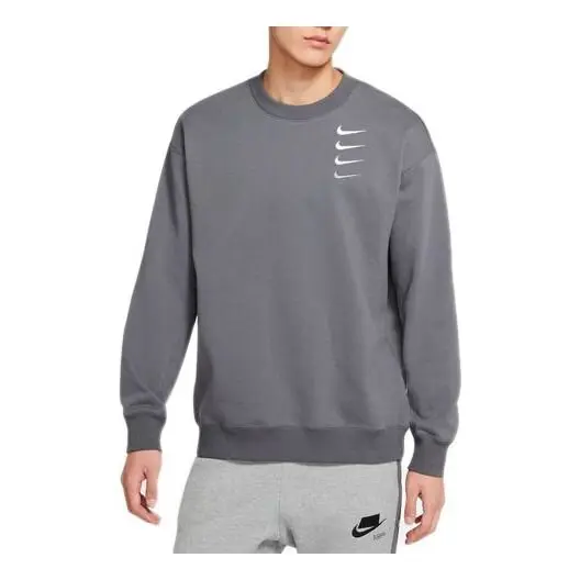 Nike French Terry Swoosh Gradient Crewneck Pullover - Grey