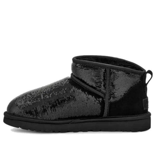 UGG Classic Ultra Mini Sequin Boots - Black