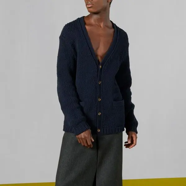 Gucci Knit Wool Cardigan With Intarsia Detail
