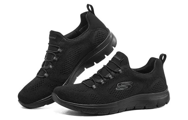 Sketchers Summits Perfect Views Lace-up Sneakers - Black