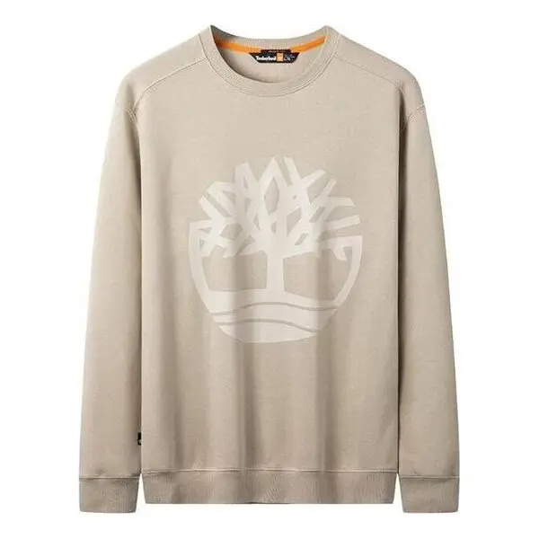 Timberland Tree Logo Crew Neck Sweater - Beige/white