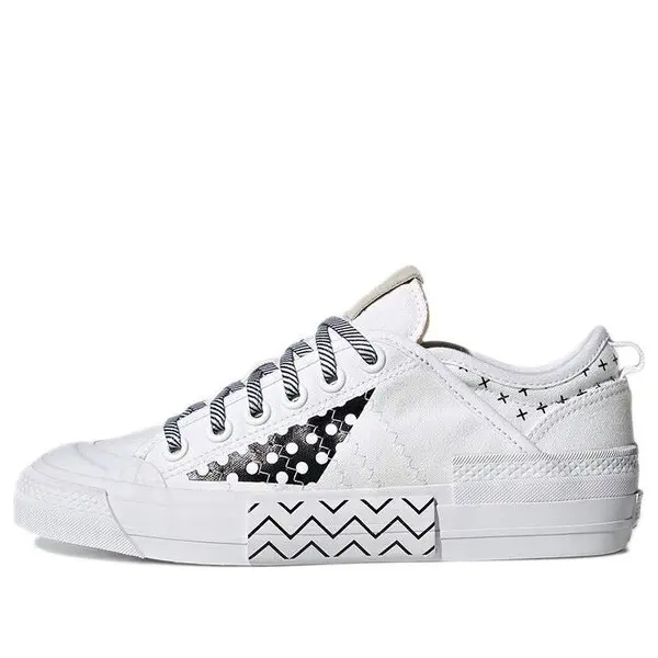 Adidas Nizza Low Top Sneakers With Graphic Detailing - White/black