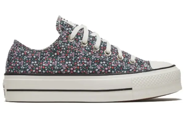 CONVERSE Chuck Taylor All Star Platform Low Vintage Floral Sneakers - Black