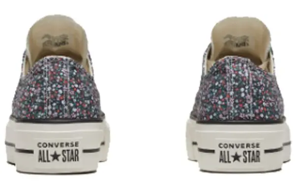CONVERSE Chuck Taylor All Star Platform Low Vintage Floral Sneakers - Black