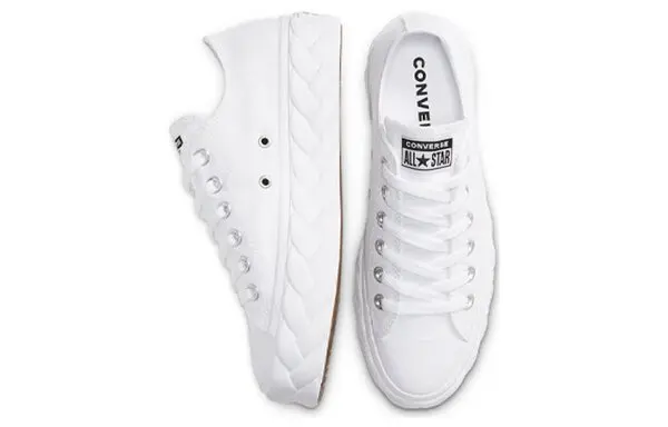 CONVERSE Chuck Taylor All Star Low Top Sneakers With Braided Sole - White