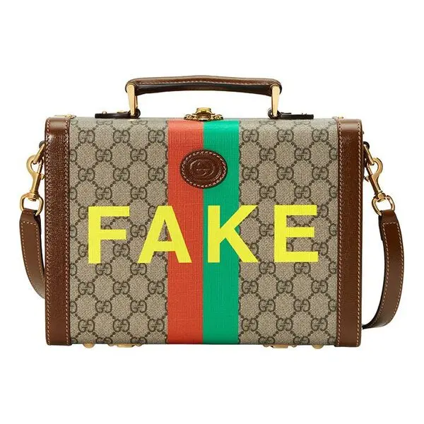 Gucci Alphabet Stripe Logo Canvas Handbag - Brown