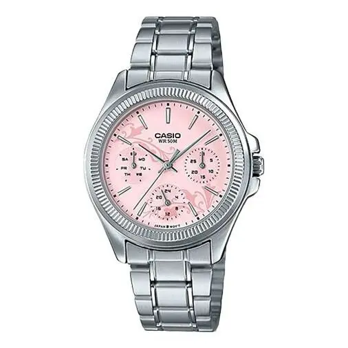Casio Retro Series Analog Watch With Stainless Steel Strap - Silverpink