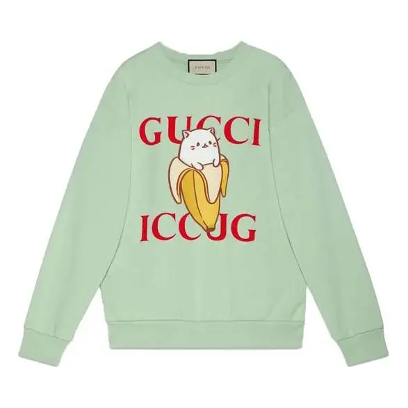 Gucci X Bananya Kitten & Banana Long Sleeve Sweatshirt - Green