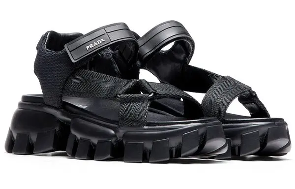 Prada Sporty Woven Nylon Tape Sandals