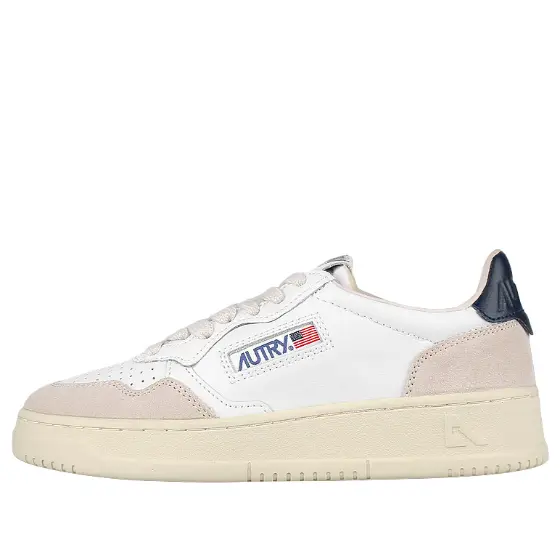 AUTRY Medalist Low Top Sneakers - White/suede/blue