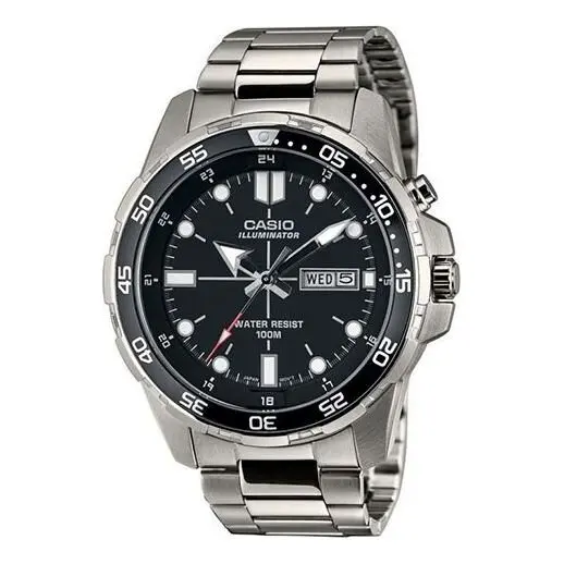 Casio Stainless Steel Analog Watch With Illuminator - Black