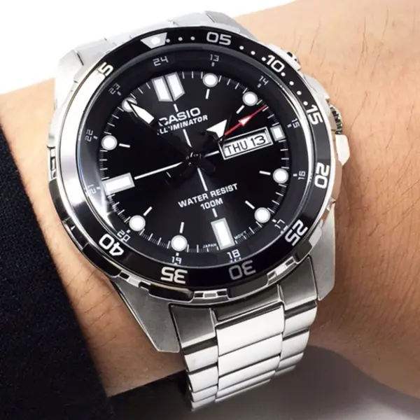 Casio Stainless Steel Analog Watch With Illuminator