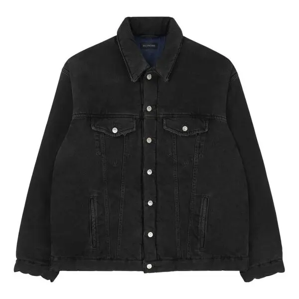 Balenciaga Padded Japanese Denim Jacket - Black