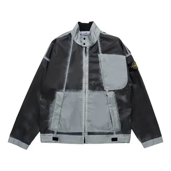Stone Island Hand Sprayed Mussola Biker Jacket - Sky Blue
