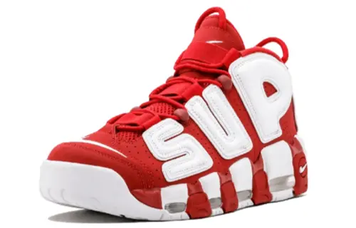 Nike X Supreme Air More Uptempo Sneakers - White/red