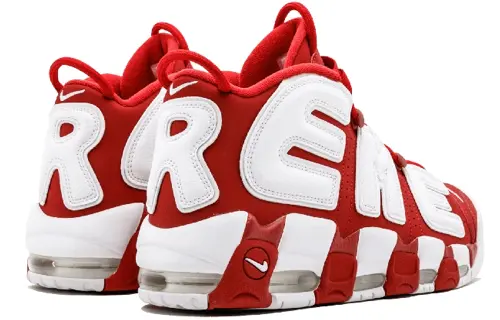 Nike X Supreme Air More Uptempo Sneakers - White/red