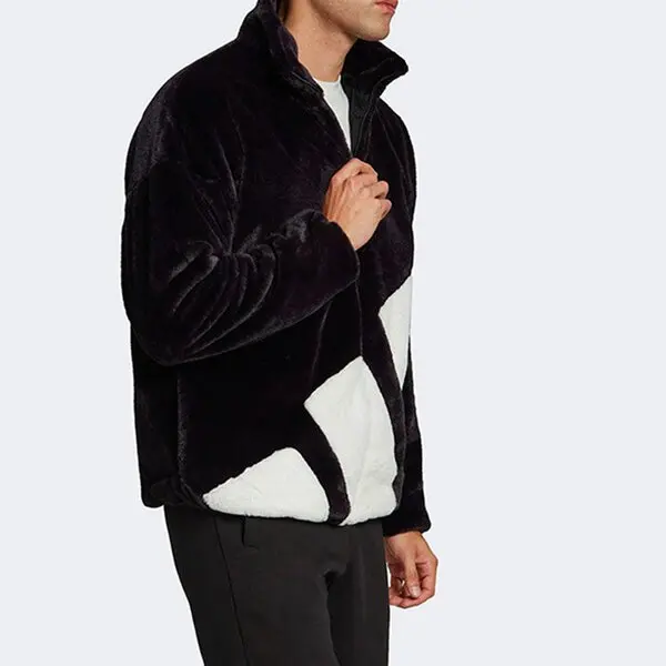 Adidas Faux Fur Logo Zip-up Jacket