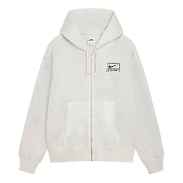 Nike X Stussy Ss24 Full-zip Washed Fleece Hoodie