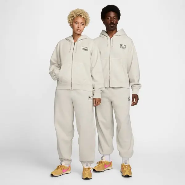 Nike X Stussy Ss24 Full-zip Washed Fleece Hoodie