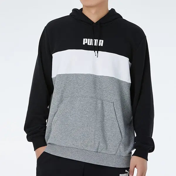 PUMA Double Down Hoodie 'grey Black White