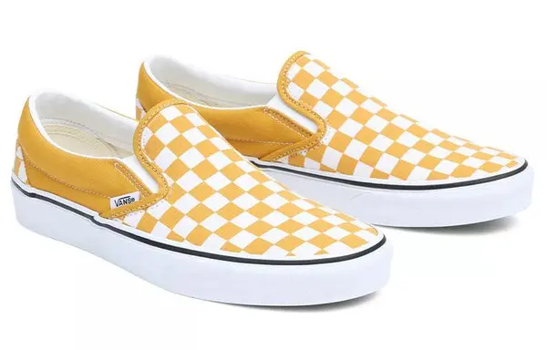 VANS Classic Slip-on Checkerboard Sneakers - Yellow/white