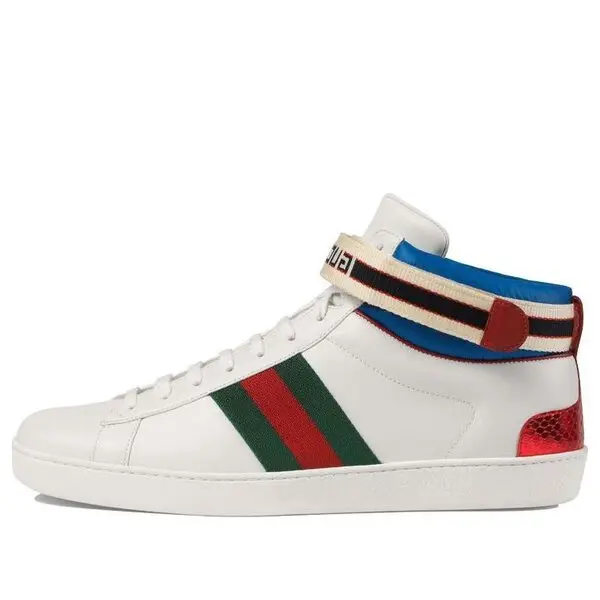 Gucci Stripe Ace High Top Sneakers - White