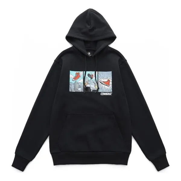 CONVERSE Graphic Print Hoodie - Black